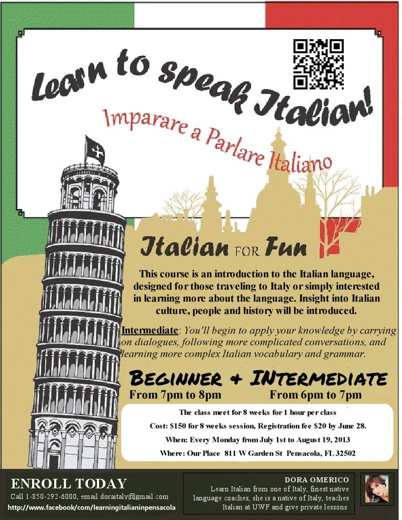 Italian Classes for Adults and Kids in Pensacola