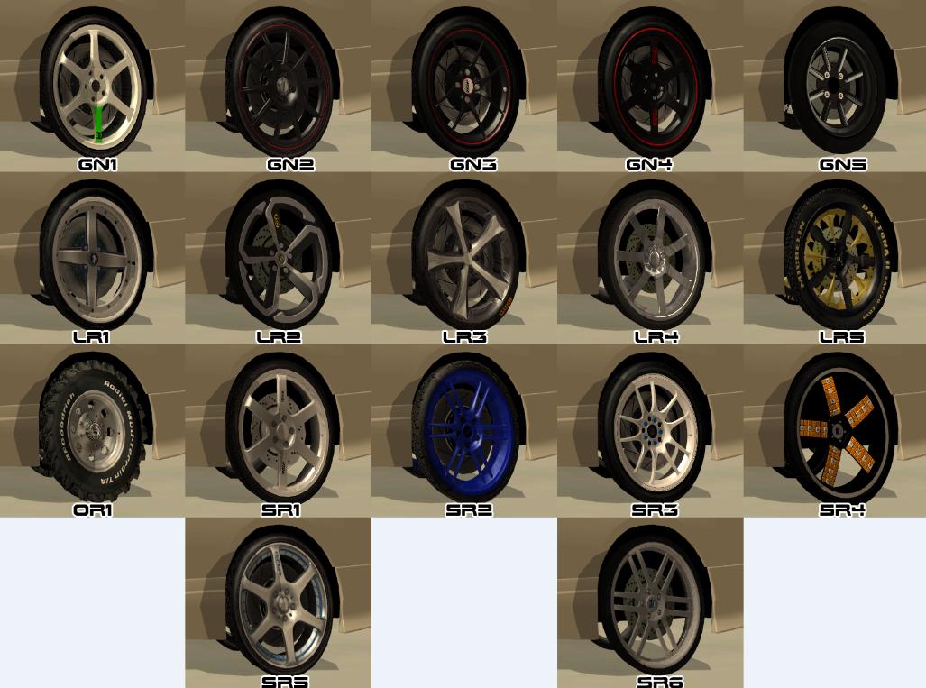 WELCOME TO HANTERSHELL FILES: GTA: San Andreas Addon - Klumb3r Wheels Pack