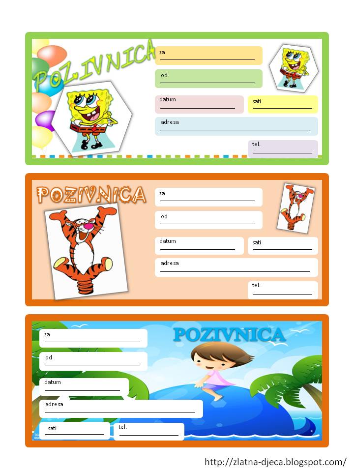 Zlatna djeca: Rođendanske pozivnice