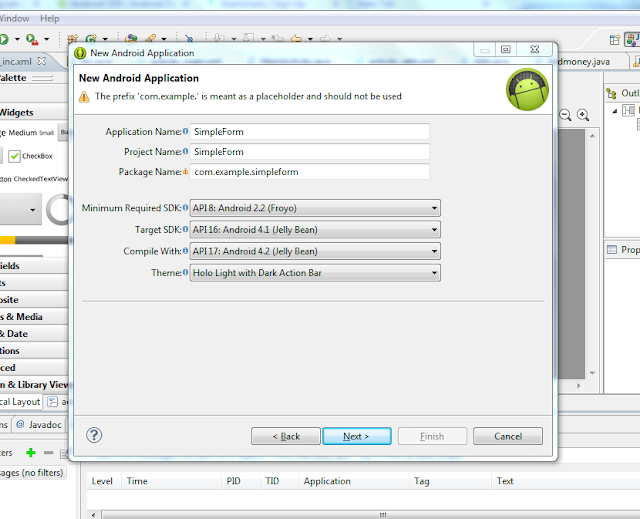 android-simple tutorials with example: A simple form : Button-EditText ...