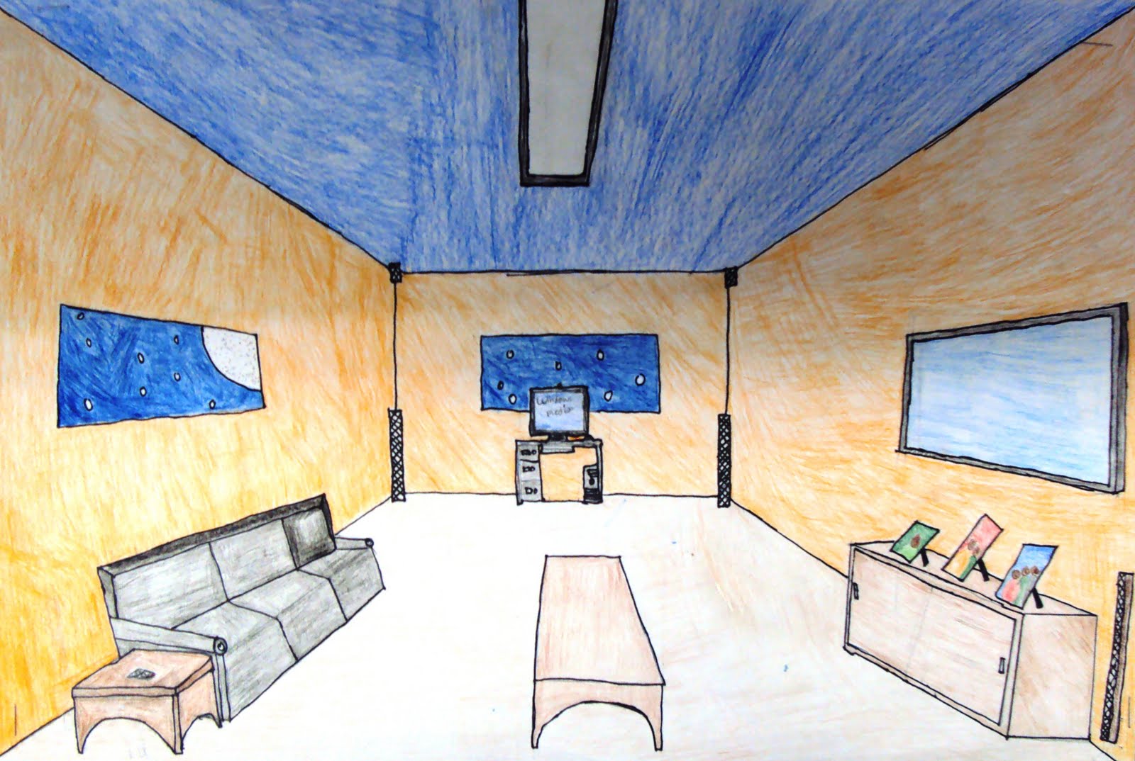 Art 1: One Point Perspective Room