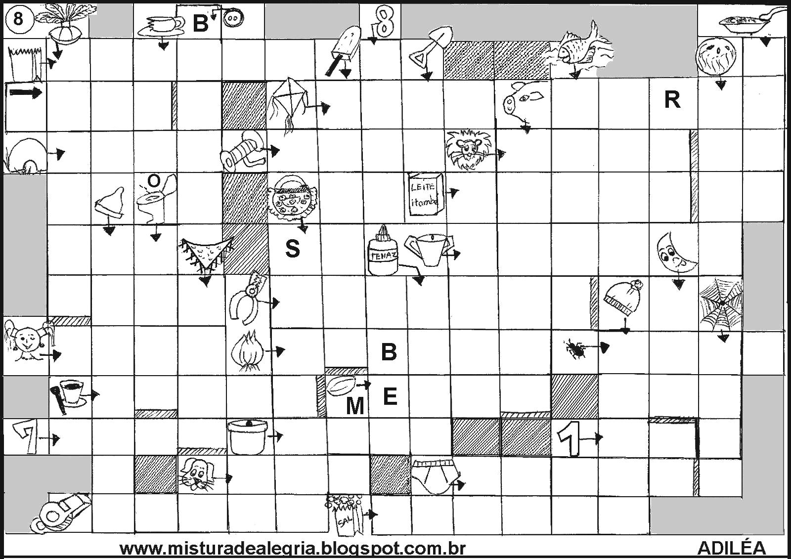 PALAVRAS CRUZADAS PARA AS SÉRIES INICIAIS DE ALFABETIZAÇÃO - Mistura de ...
