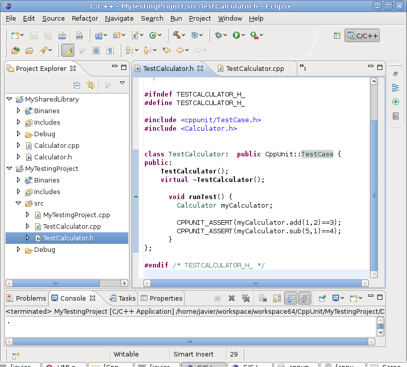 Linux, C++ and other Tortures: Unit Testing with CppUnit and Eclipse Linux, C++ and other Tortures: Unit Testing with CppUnit and Eclipse