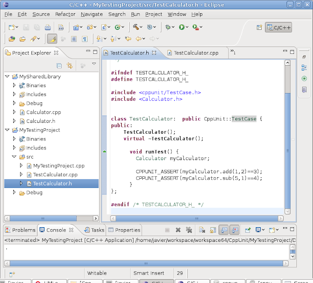 Linux, C++ and other Tortures: Unit Testing with CppUnit and Eclipse Linux, C++ and other Tortures: Unit Testing with CppUnit and Eclipse