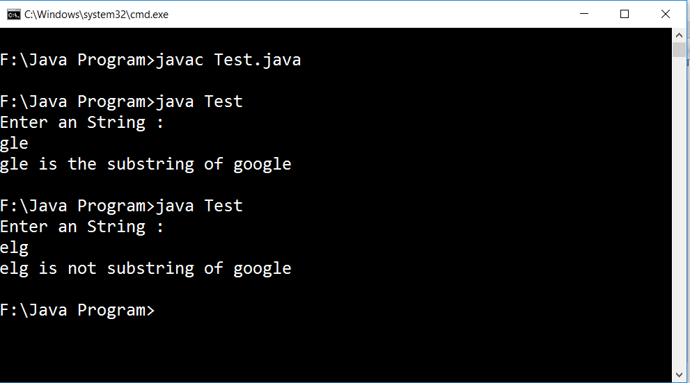 Write A Java Program For The Given String And Take Another String And