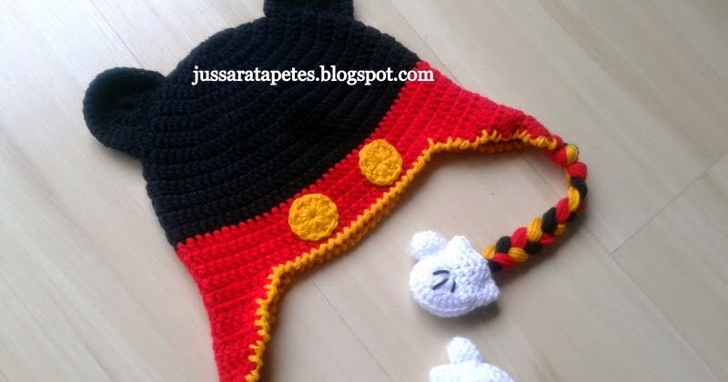 Jussara tapetes: Touca do Mickey - T194
