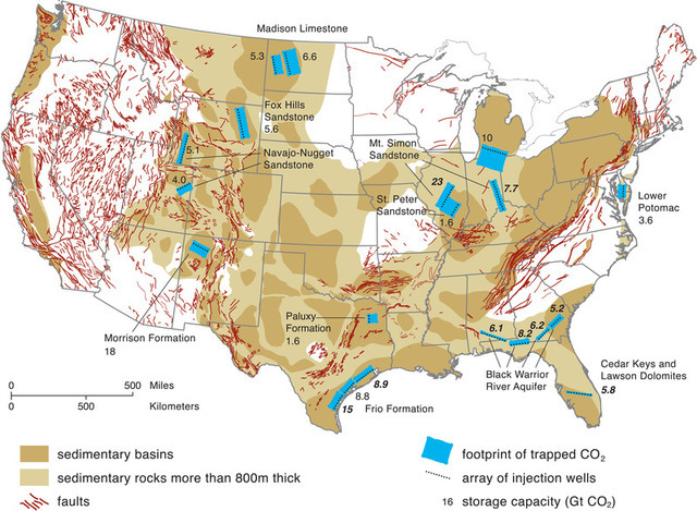 Rapid Uplift: Map Of Potential Carbon Dioxide Storage Sites In U.S ...