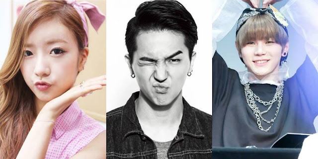 Artistas assistem show do Block B no Olympics Gymnastic Arena