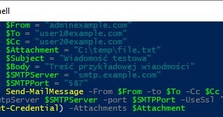 Blog Informatyczny: Wysyłanie wiadomości Email z PowerShell