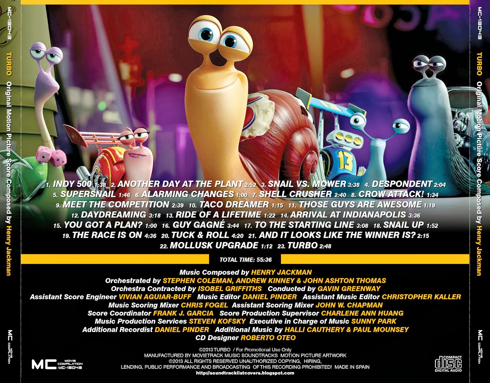 Soundtrack List Covers: Turbo (Henry Jackman)