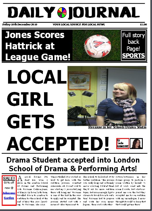 A2 Media: Saturday 12th February 2011: Final Newspaper Cover & Second ...