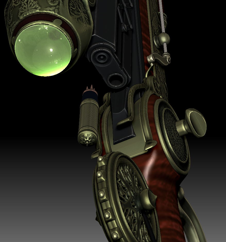 Mowrer Art Steampunk Frankenstein and more: Steampunk Aether Rifle in 3D!