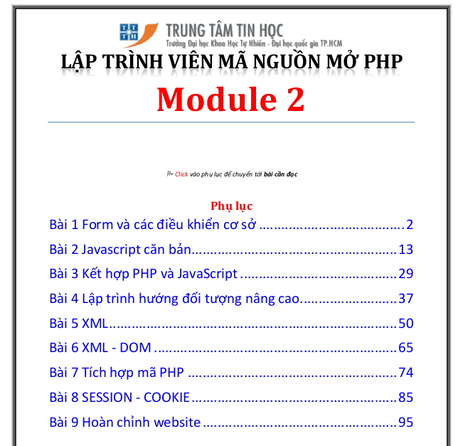 [Full] Ebook lập trình PHP - Trung tâm tin học - ĐH Khoa học tự nhiên ...