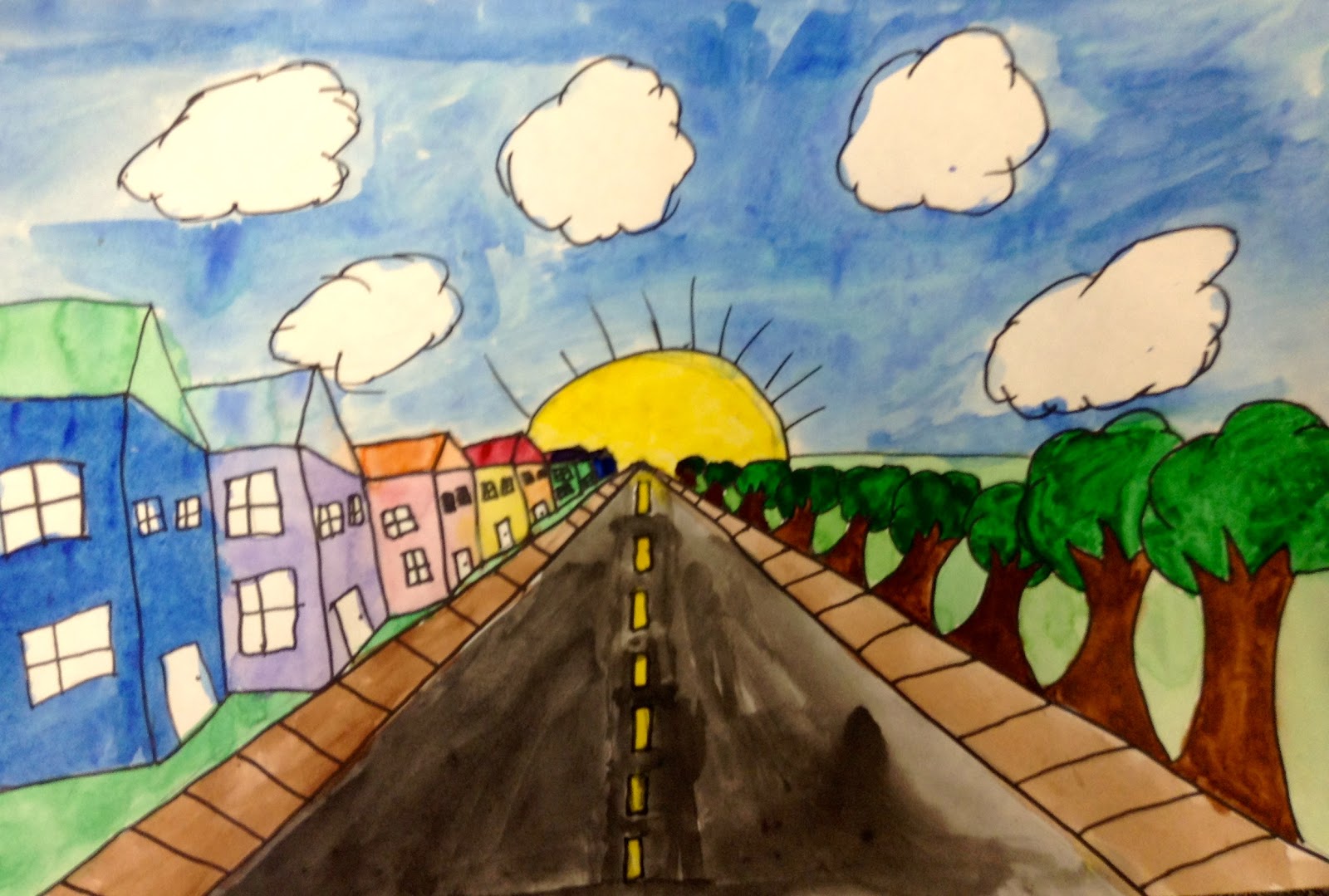 Art. Eat. Tie Dye. Repeat.: 6th Grade One Point Perspective