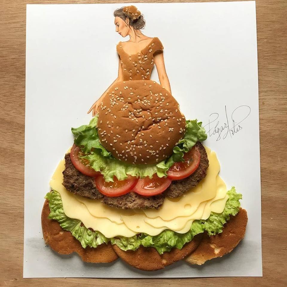 Arte con collage de comida