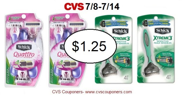 *HOT* Schick Disposable Razors Only $1.25 at CVS! (7/8-7/14) PRINT NOW ...