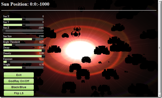 XNA-UK: Randomchaos Archive: Crepuscular (God) Rays and Web UI Sample