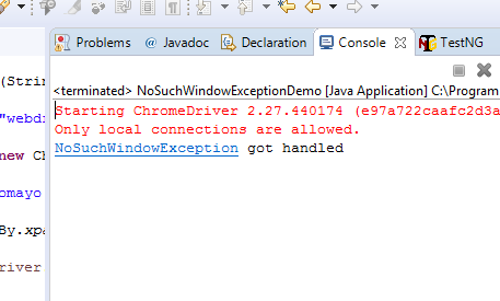 Selenium-By-Arun: NoSuchWindowException WebDriver Exception