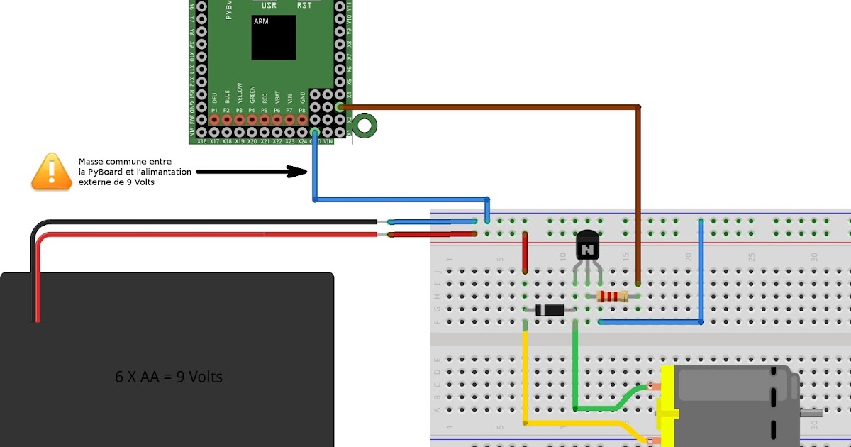 MicroPython: Commander un moteur via transistor - MCHobby - Le Blog