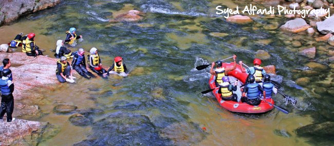 Warming up for whitewater rafting.