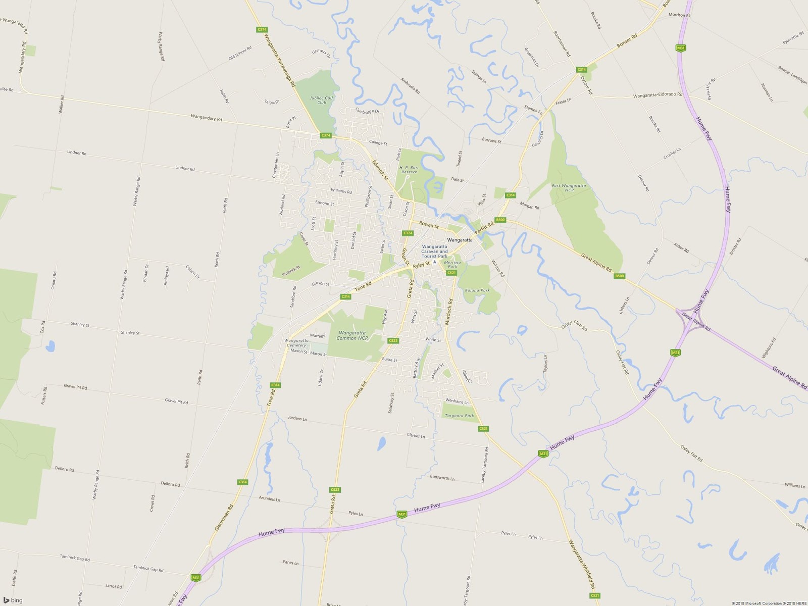 Wangaratta Map Free Download