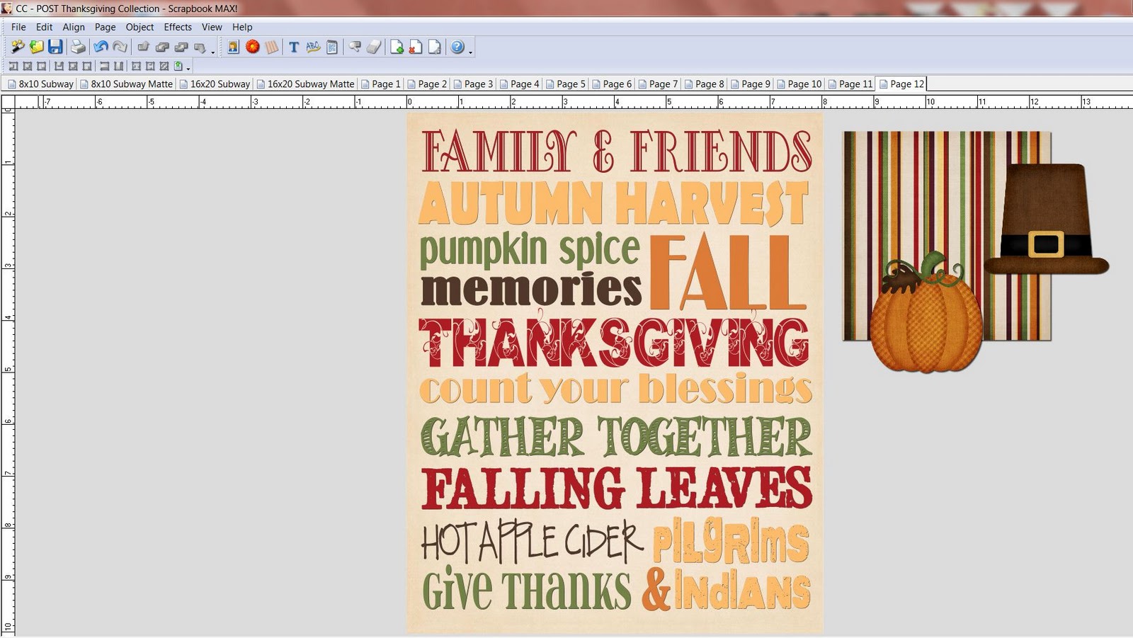 {Tutorial} Thanksgiving Subway Art - My Computer is My Canvas