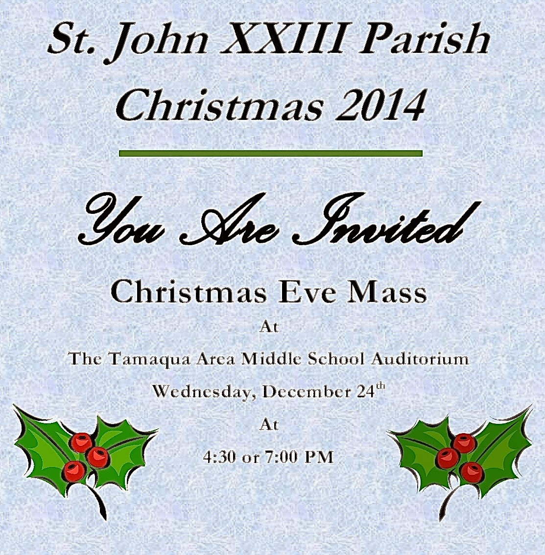 Pastor's Blog: Christmas Eve Mass Invitation