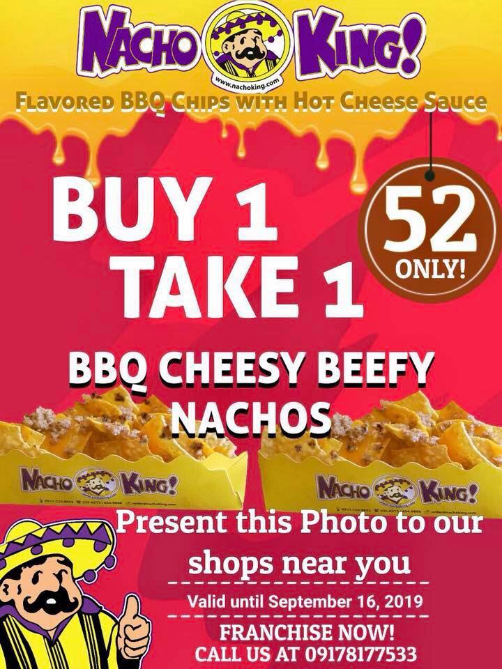Buy 1 Take 1 Nacho King BBQ Cheesy Beefy Biggie for only P52