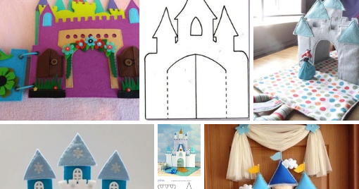 Molde Castelo-artesanato com feltro - Feltro e moldes para artesanato