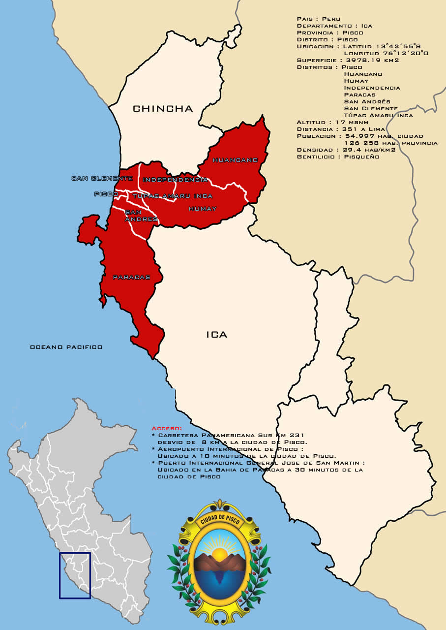 MONOGRAFIA DE PISCO: 3) SITUACION GEOGRÁFICA