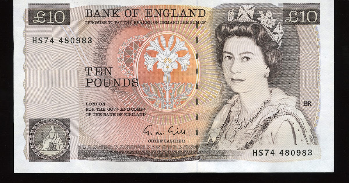 Great Britain bank notes 10 Pounds Sterling banknote 1988 Florence ...