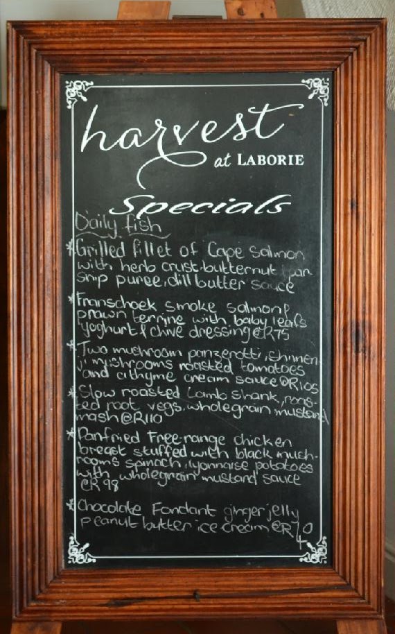 .: Matthew Gordon's winter menu launched at Harvest, Laborie