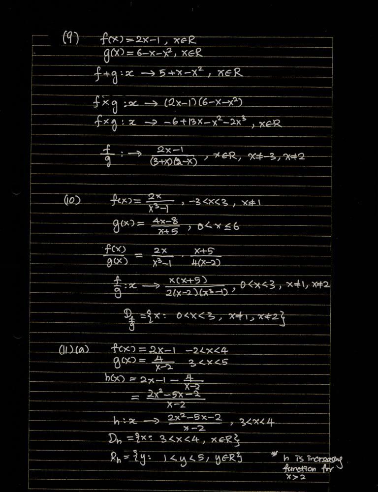 MATHEMATICS T STPM: FUNCTIONS
