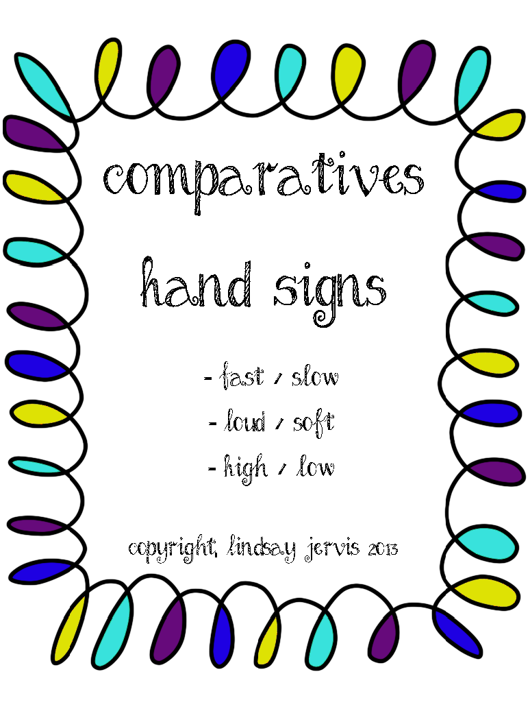 Kodaly Inspired Classroom: Signs for Comparatives