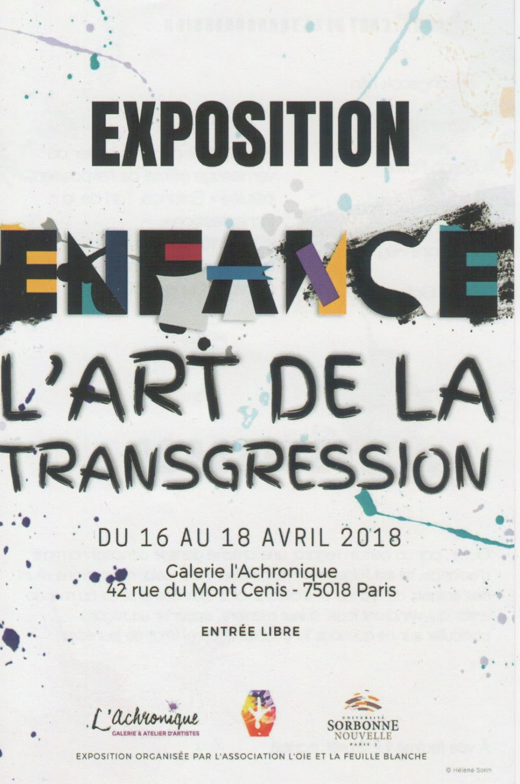 sarah barthe: Exposition "Enfance, l'art de la transgression" du 16 au ...