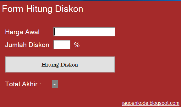 Cara Membuat Perhitungan Diskon Di VBNET - Jagoan Kode