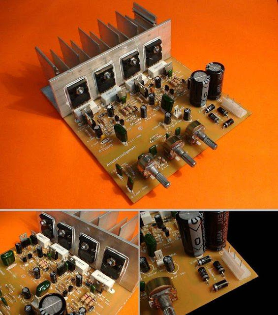 2SC3280 4 transistor ráp mạch công suất ampli 2x100W RMS | Sơ đồ mạch ...