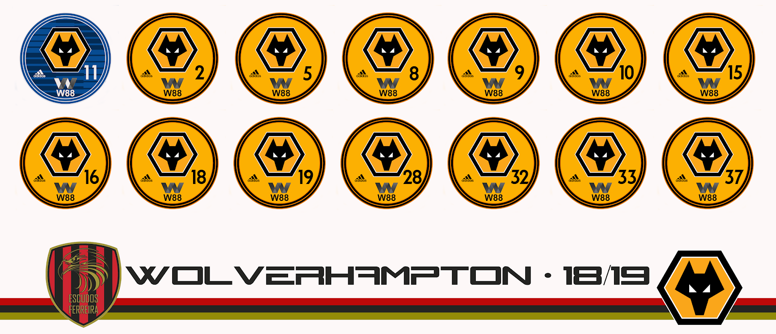 ESCUDOS FERREIRA: WOLVERHAMPTON 2018-2019