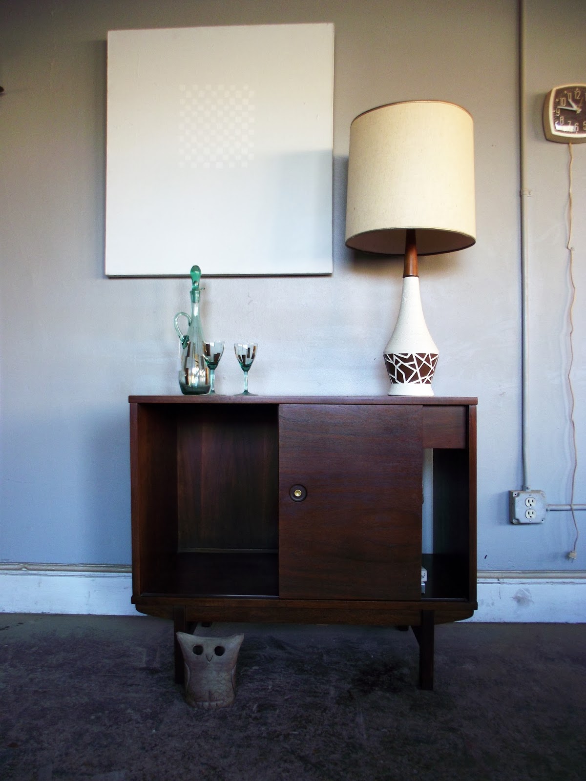 Vintage Ground: MCM Danish Modern Bar / Small Media Stand / Entry Table