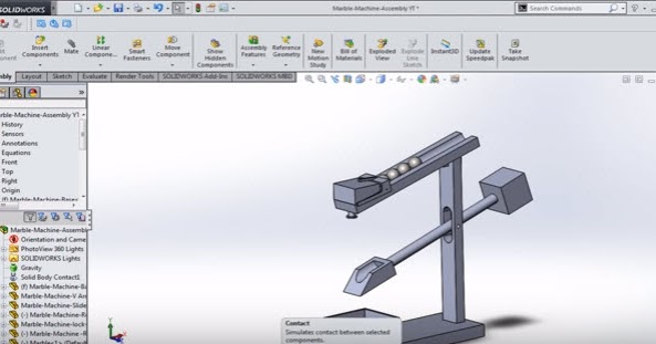 How to create solidworks motion analysis tutorial | marble machine ...