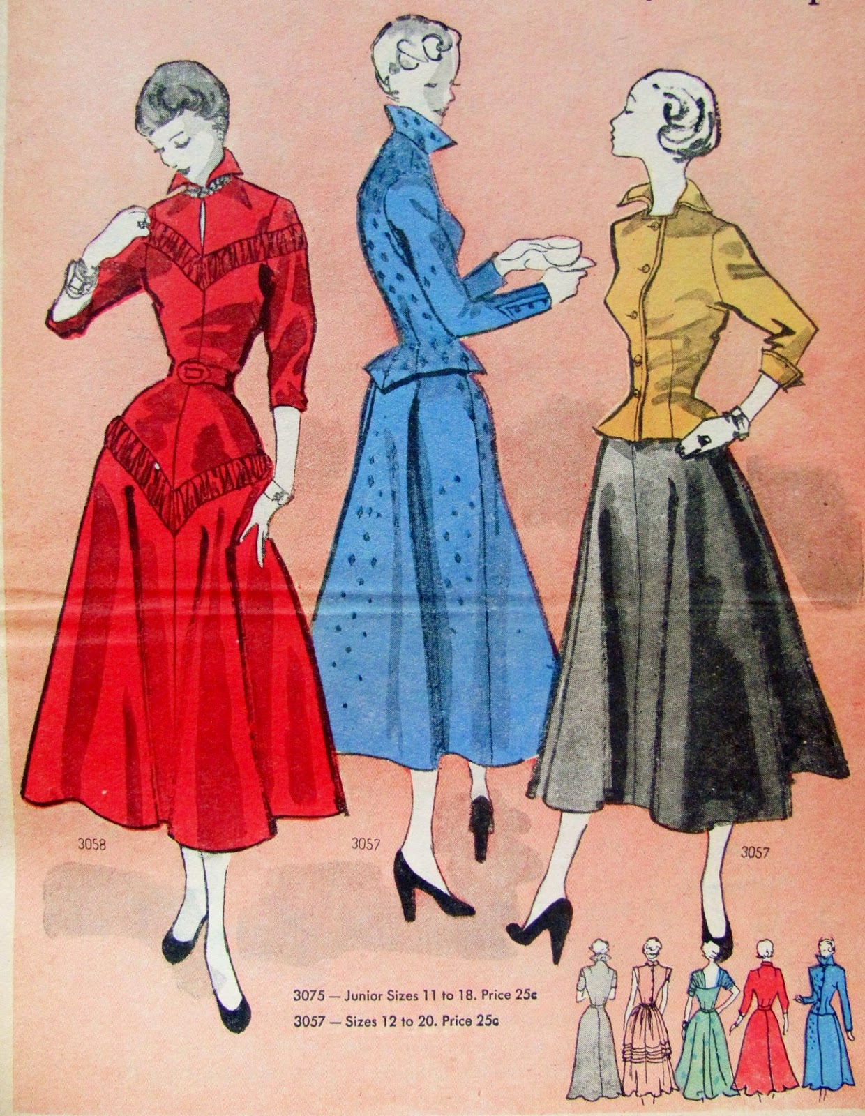 Pintucks: 1950 Fashion: Sewing Patterns for Dresses