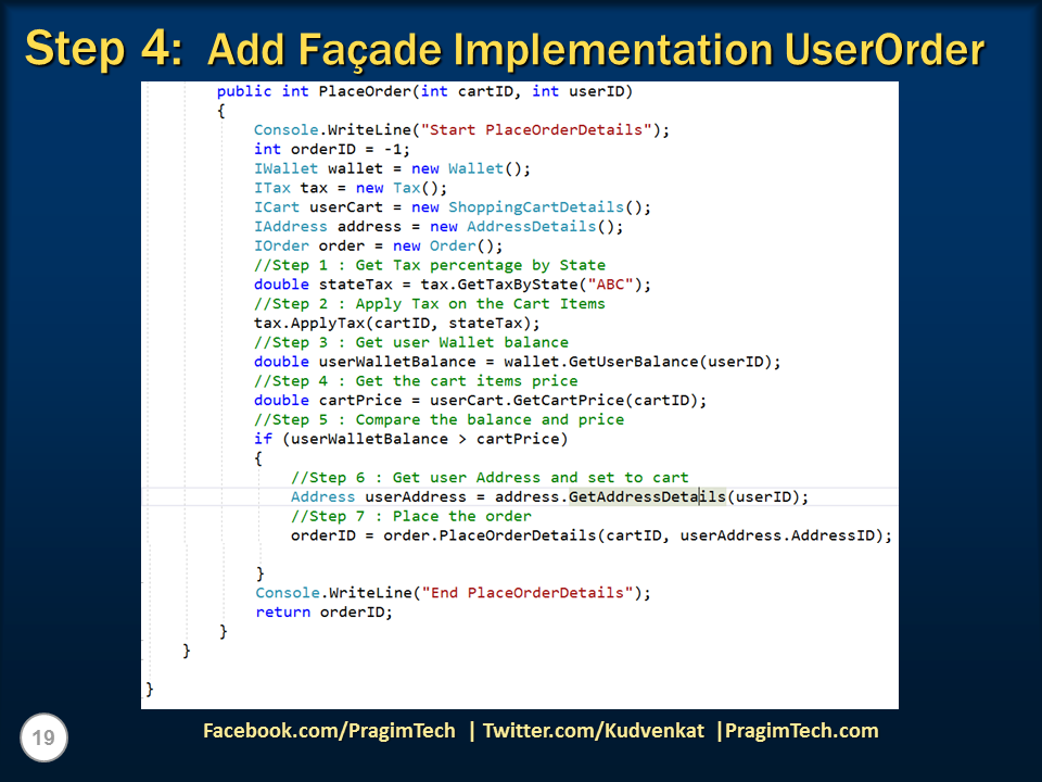 Sql server, .net and c# video tutorial: Facade Design Pattern - Slides