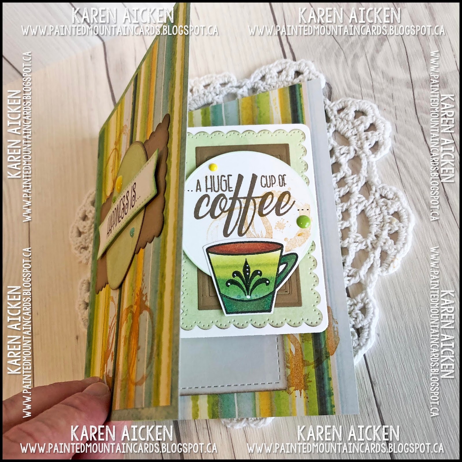 Painted Mountain Cards: C4C473 Coffee Themed Pop-Up Card