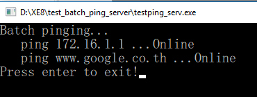 How to batch ping an IP address in Delphi without using components.