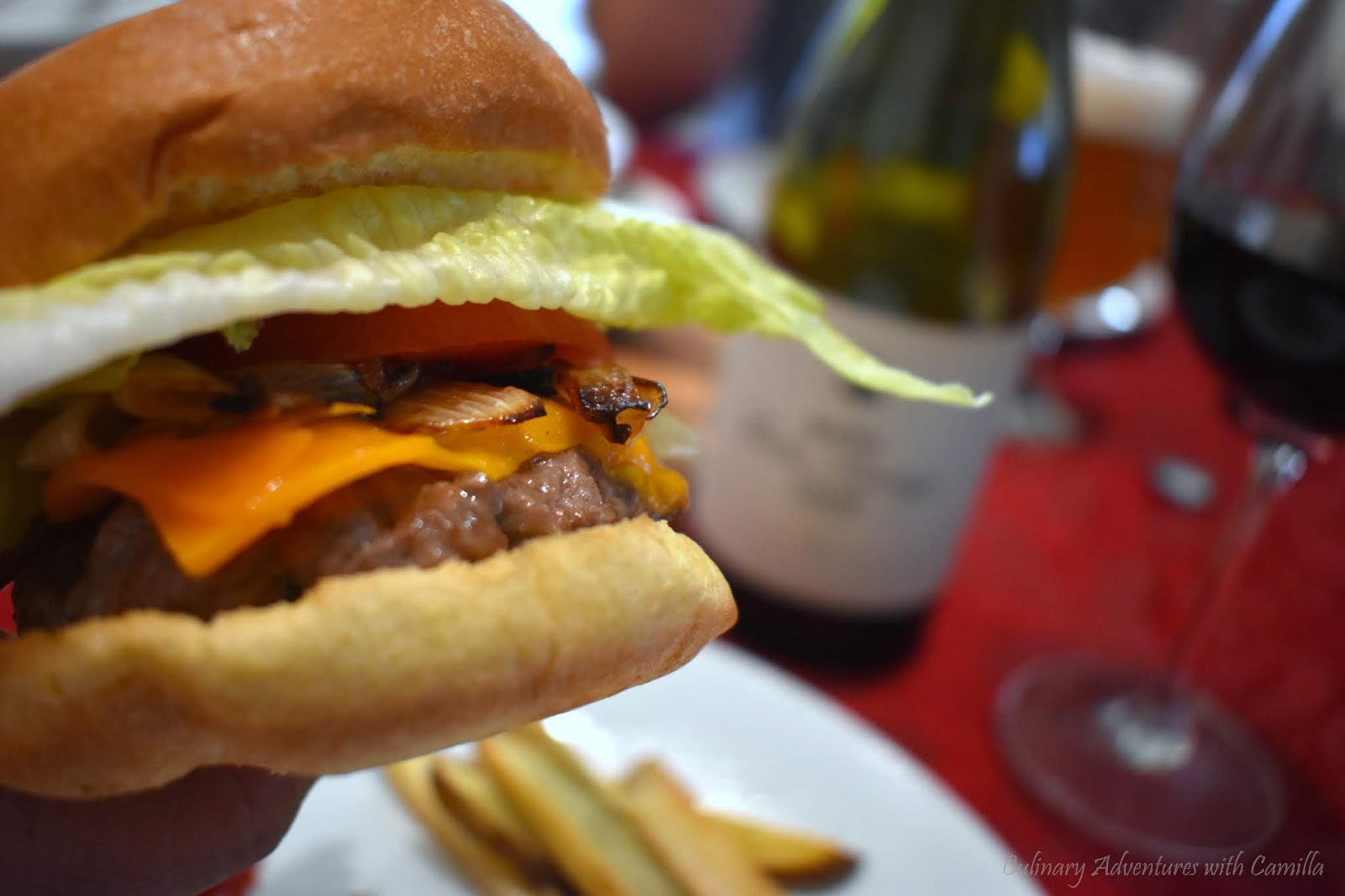 Mimolette Burgers with Malbec Onions #KitchenMatrixCookingProject