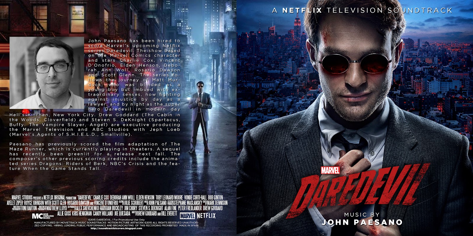 Soundtrack List Covers: Daredevil Season One (John Paesano)