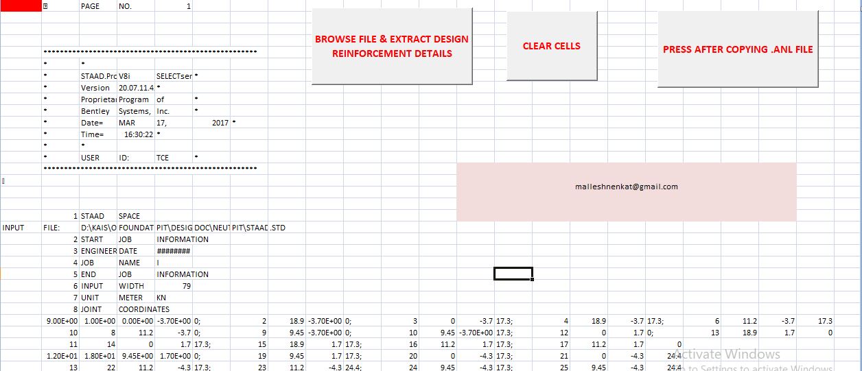 STRUCTURAL ENGINEERING TOOLS: STAAD PRO SLAB REINFORCEMENT EXTRACTOR