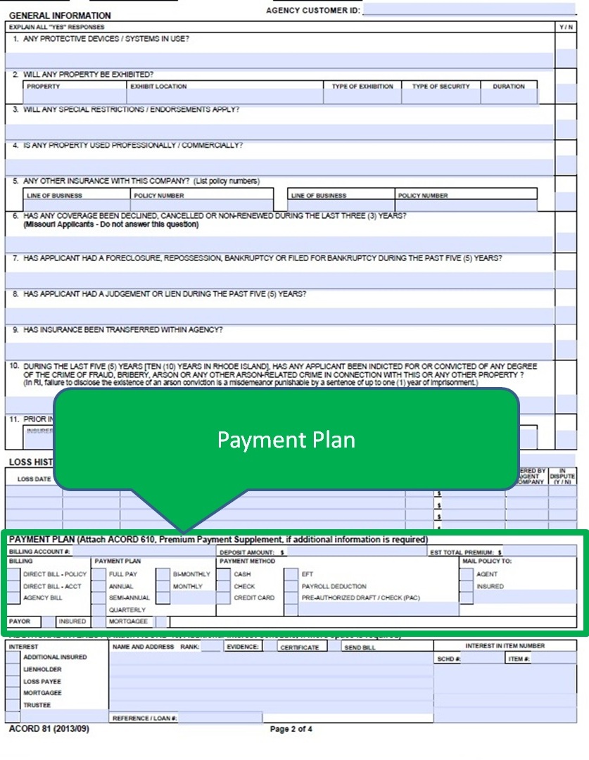 Simply-Easier-ACORD-Forms: ACORD 81 Loss History, Payment Plan ...