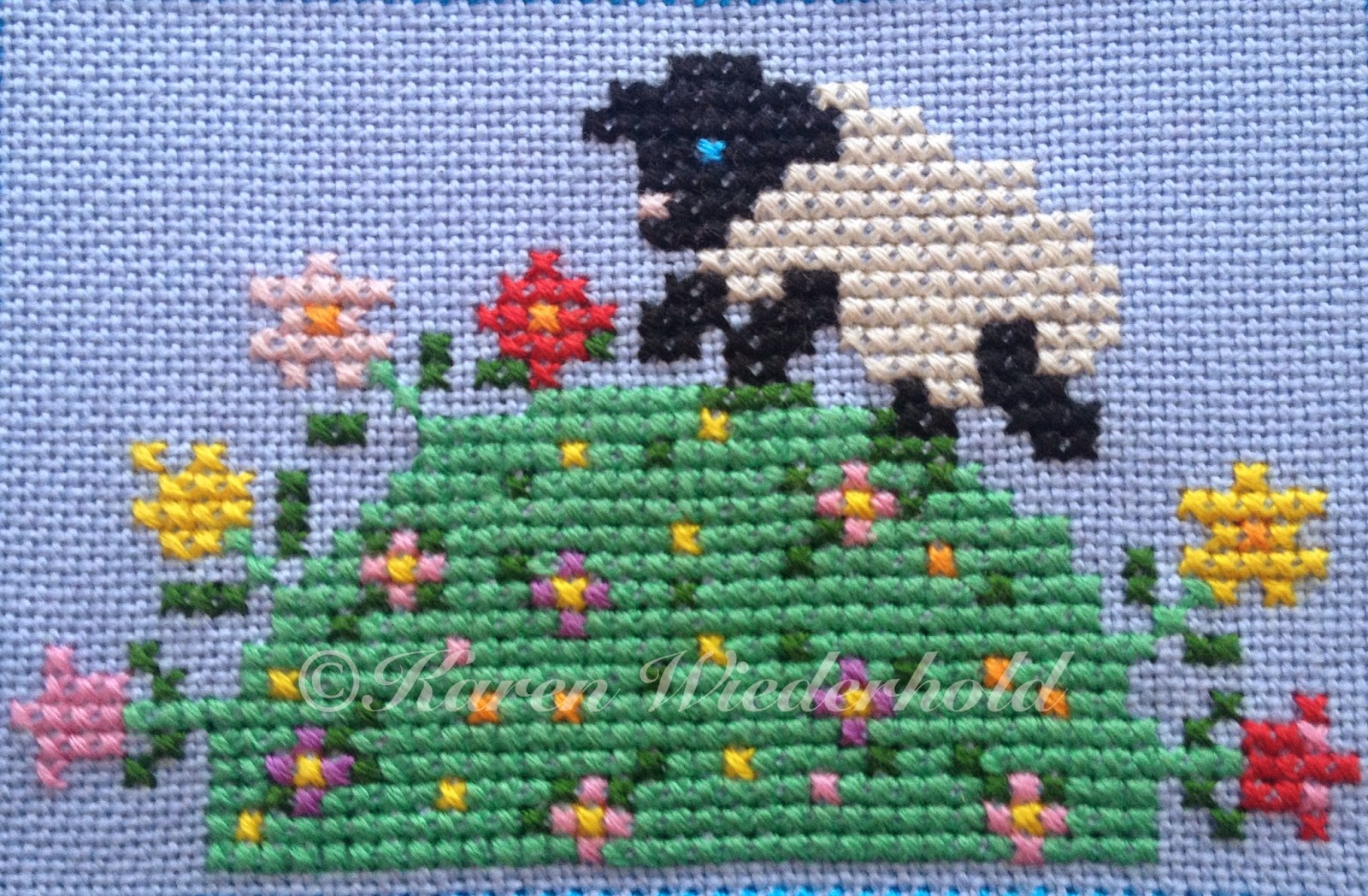 Weediflower Creations: Spring - Sheep Cross Stitch Chart - NEW!