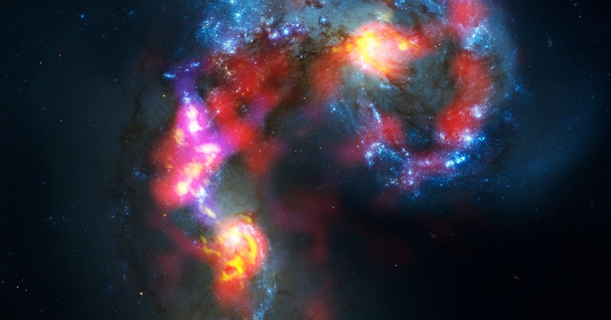 Arp 244, la Galaxia de las Antenas por ALMA y Hubble.